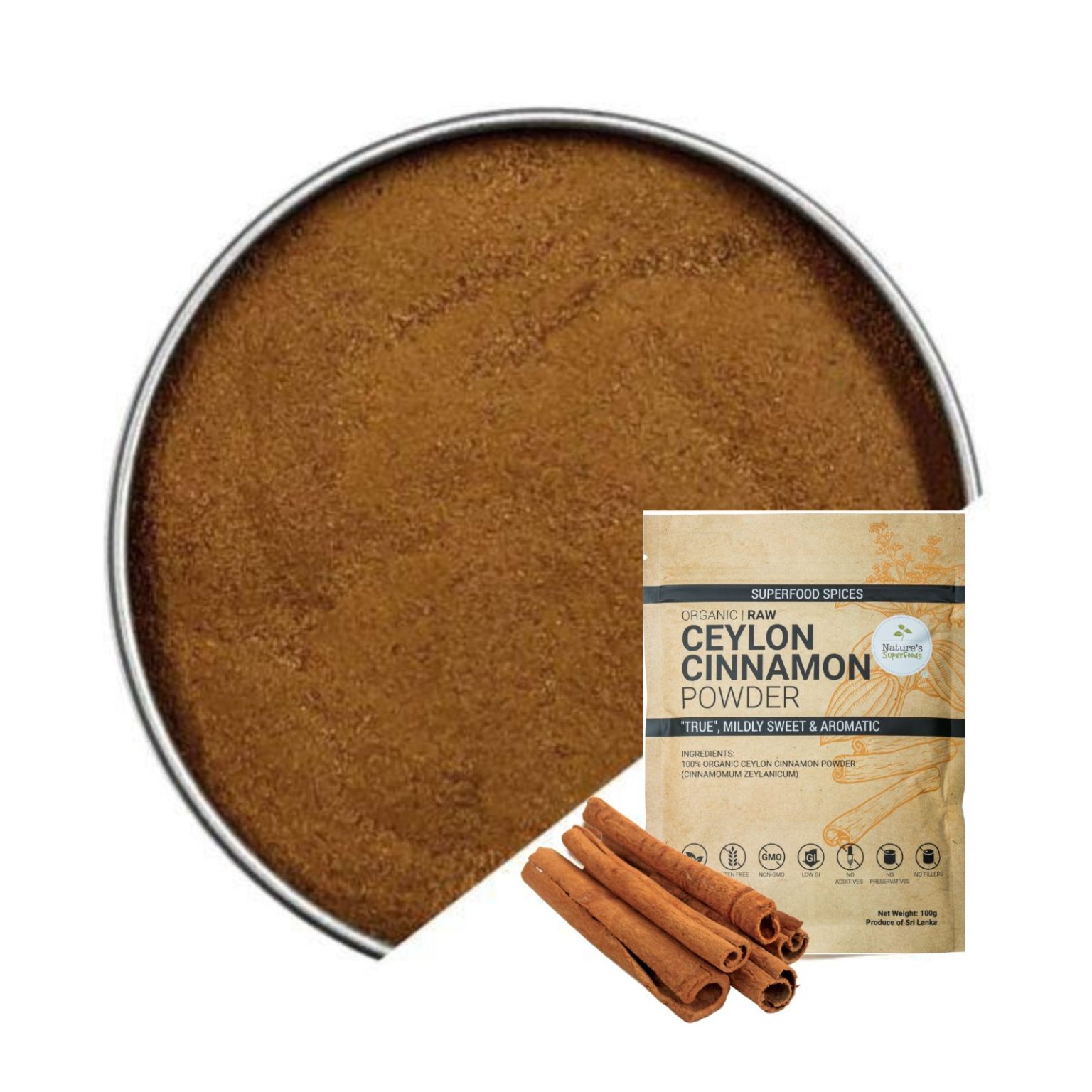 Organic Ceylon Cinnamon Powder | Nature’s Superfoods