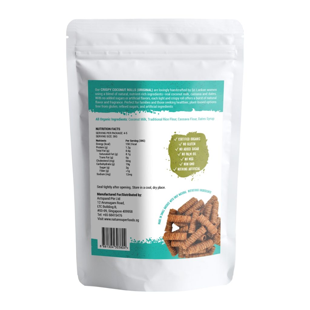 Organic Crispy Coconut Rolls Snack - Original